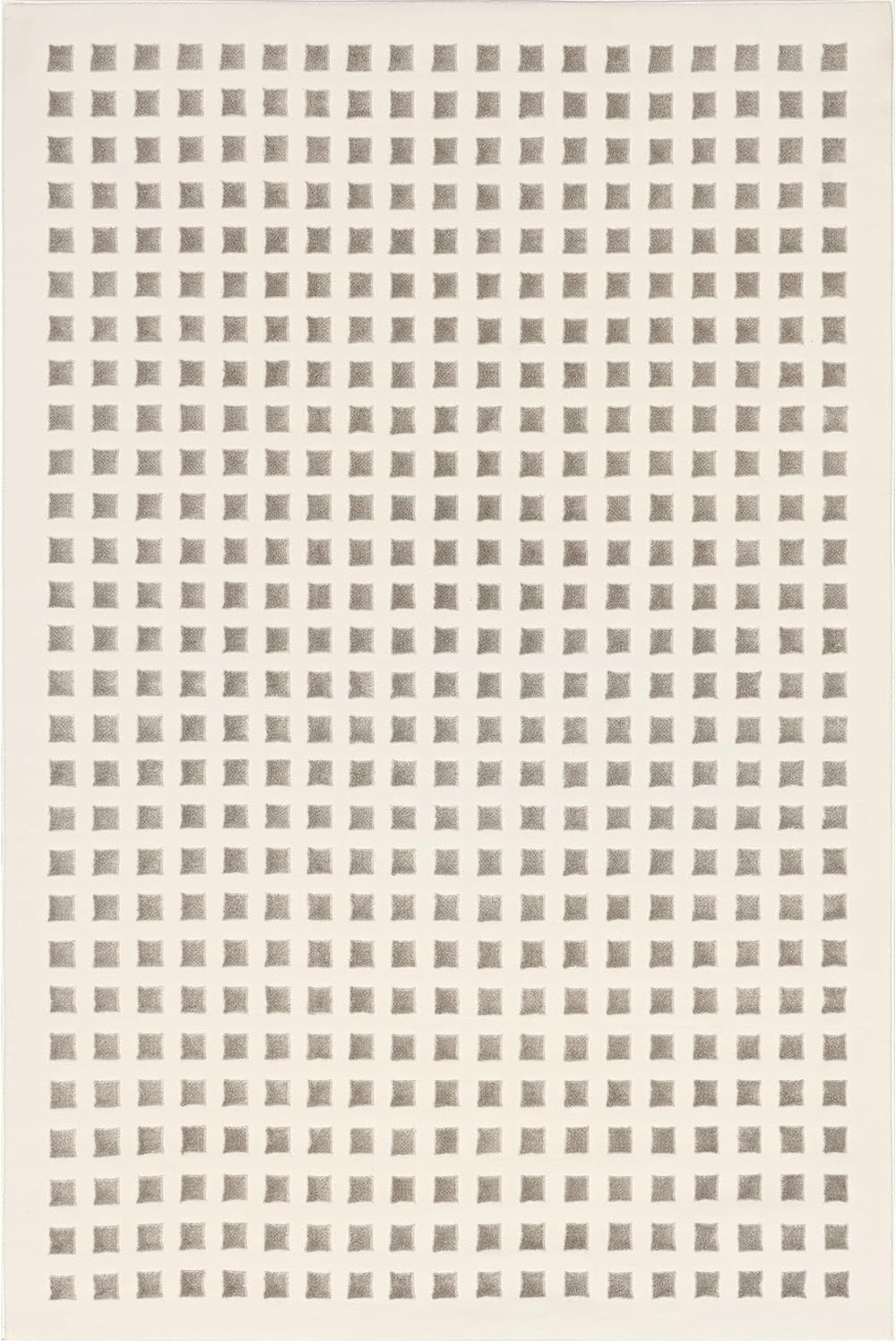 Japandi Cream & Grey Checkered Rug