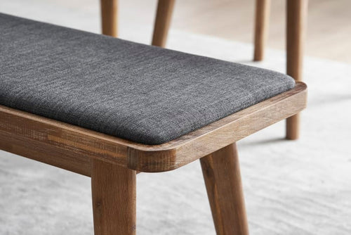 Japandi Wood & Fabric Bench