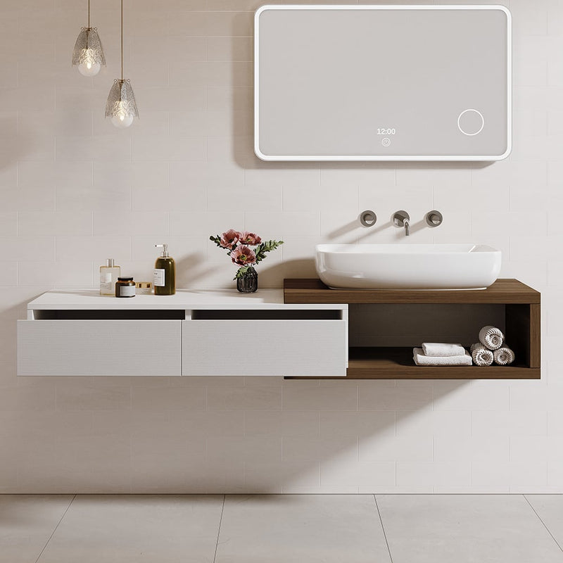 Japandi Extendable Floating Bathroom Vanity Set