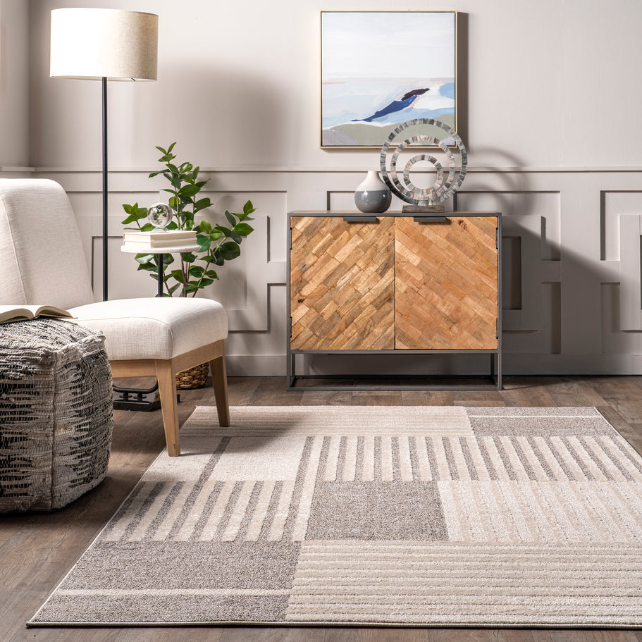 Japandi Modern Striped Rug