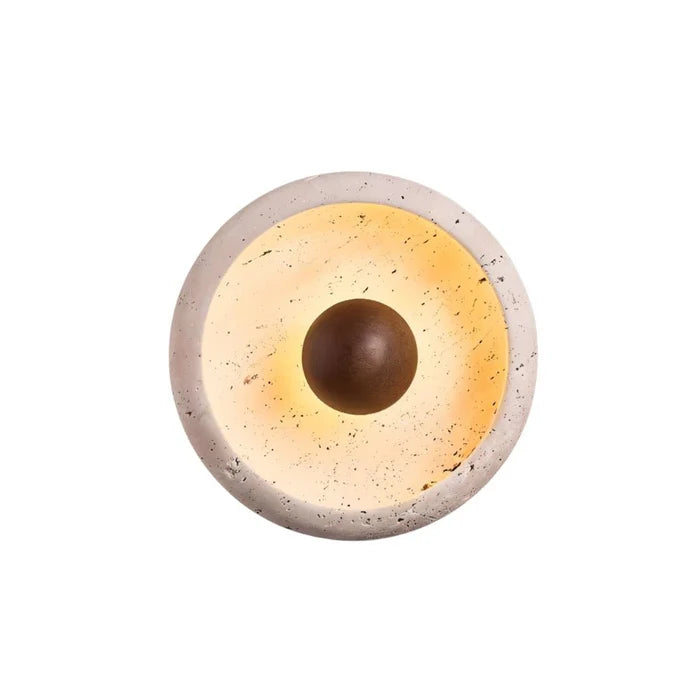 Japandi Textured Travertine Wall Lamp – Yalka