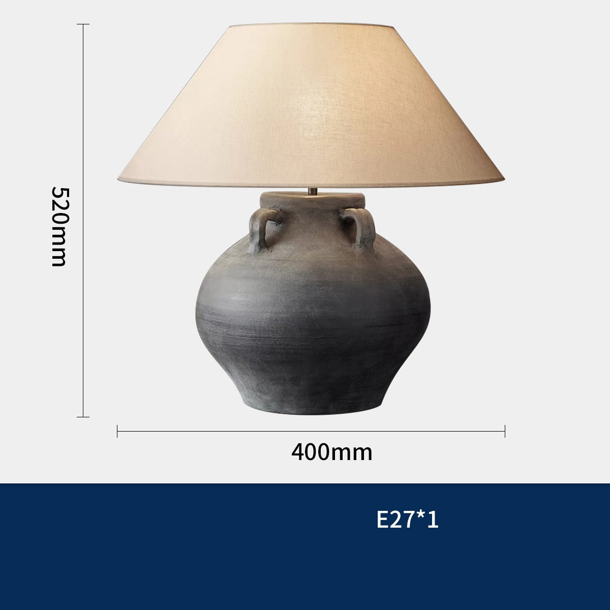 Black Ceramic Japandi Table Lamp | Japandistore®